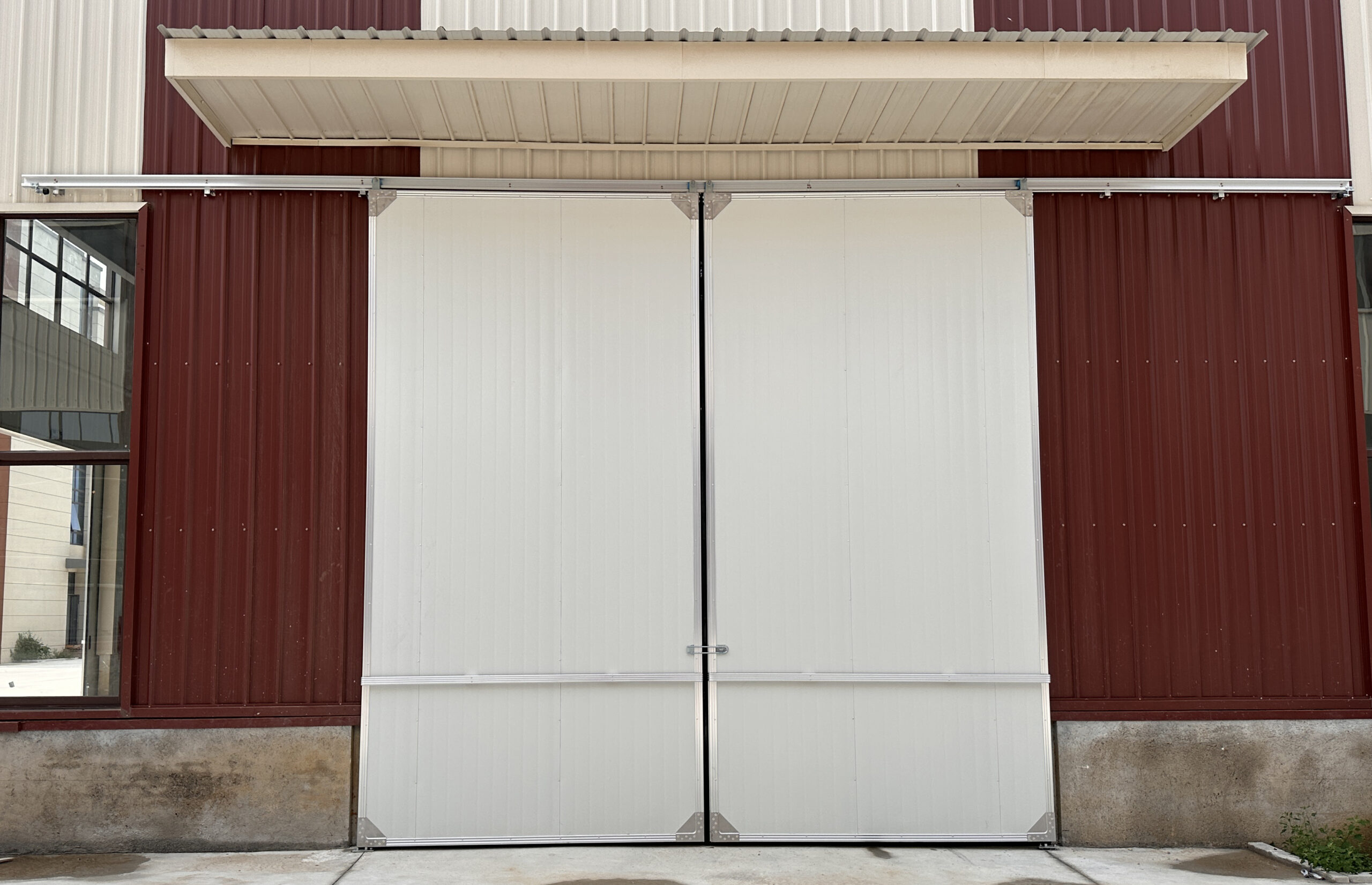 Silvery frame double-sided workshop sliding door V3 - Kaixiang ...